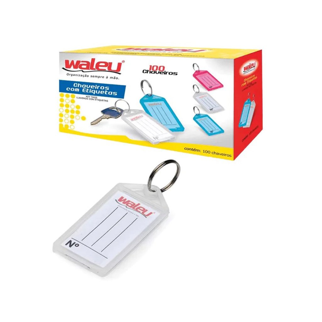 Chaveiros Etiqueta C/100 Waleu - Branco