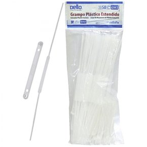 GRAMPO TRILHO PLASTICO BRANCO ESTENDIDO C/50 0299.E